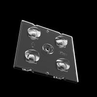 China Polarizing 30° 2x2 Multimodule Lens for 5050 LED Chips - 49.5mm Square PC Optical Component for sale