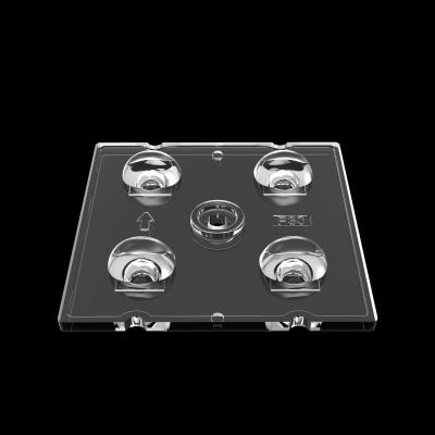 China Polarizing 30° 2x2 Multimodule Lens for 5050 LED Chips - 49.5mm Square PC Optical Component for sale