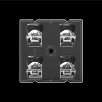 China 2×2 5050 LED Stadium Lighting Lens 49.5mm Square with 88-93% Transmittance for Sports Fields and Tunnels for sale