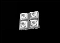 China 3535/5050 LED 4-in-1 Flood Light Lens 50×50mm with 25° Beam Angle and 93% Transmittance for sale