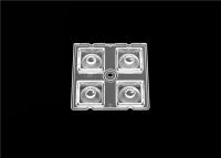 China 3535/5050 LED 4-in-1 Flood Light Lens 50×50mm with 25° Beam Angle and 93% Transmittance for sale
