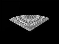 China 76-in-1 LED Optics Lenses for High Bay Light - 90 Degree Beam Angle, 235mm Diameter, 93% Transmittance for sale