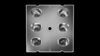 China 5050/3535 LED Light Lens 6-in-1 50×50mm with 40×100° Beam Angle for Street Lighting Retrofit for sale
