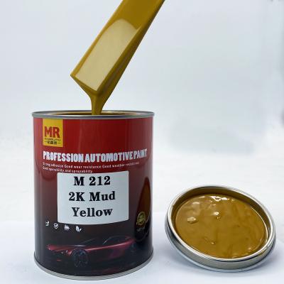China 2K Mud Yellow Auto Paint Manufacturer Good Quality 2K Base Coat Car Coating Spray Car Paint for sale