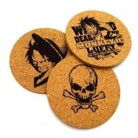 China Natural Round Laser Engraved Cork Coasters Basswood For Drinks for sale