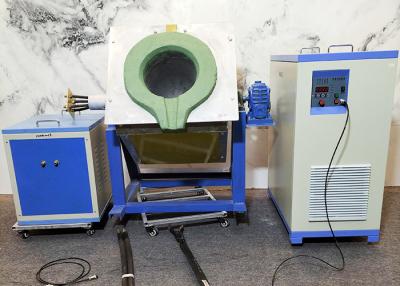 China Small Capacity 20kg Manual Tilting Induction Melting Furnace for Aluminum Copper Steel for sale