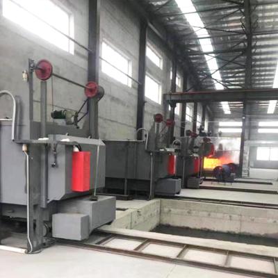 China Electric Heat Treatment Furnace with Trolley Rails Two Thermocouples and Temperature Compensation Wire for Precise Heating for sale