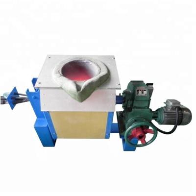 China 40kw Tilting Gold Induction Melting Furnace 20kg Silver Copper Melting Equipment for sale