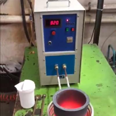 China 25KW Small Induction Melting Furnace Electric 1600 Degree for Gold Silver Copper for sale
