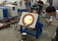 China Small Capacity 20kg 30kg Aluminum Melting Furnace Manual Tilting IGBT Medium Frequency Induction for sale