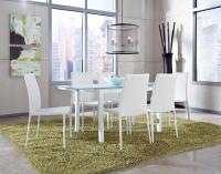 China Contemporary GLASS Top Dining Table for DINING ROOM Furniture Needs for sale