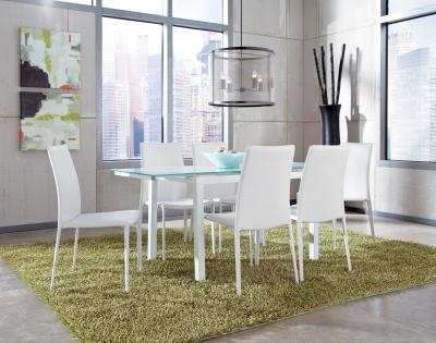 China Contemporary GLASS Top Dining Table for DINING ROOM Furniture Needs for sale