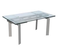 China 200cm Length Extendable Glass Dining Table Fire Resistant With Steel Base for sale