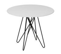 China Diameter 900mm Ceramic Round Dining Table With Fixed Type And Iron Base for sale