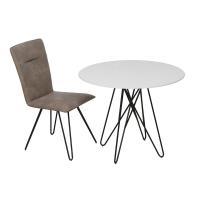 China Diameter 900mm Ceramic Round Dining Table With Fixed Type And Iron Base for sale