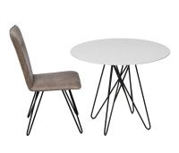 China Diameter 900mm Ceramic Round Dining Table With Fixed Type And Iron Base for sale