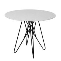 China Diameter 900mm Ceramic Round Dining Table With Fixed Type And Iron Base for sale