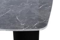 China 1750*850mm Ceramic Top Dining Table With Fixed Type And Black Iron Base for sale