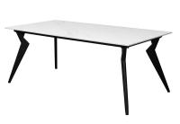 China 1800*900mm Ceramic Dining Table With Fixed Type And  Special Black  Base for sale