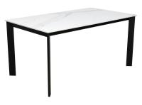 China 1500*850mm Ceramic Dining Table With Fixed Type Black Metal  Base for sale
