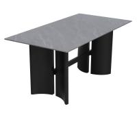 China 1650*850mm Ceramic Finished Dining Table With Fixed Type Black Metal  Base for sale