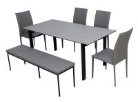 China 1650*850mm Ceramic Finished Dining Table With Fixed Type Black Oval Metal  Leg for sale
