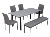 China 1650*850mm Ceramic Finished Dining Table With Fixed Type Black Oval Metal  Leg for sale