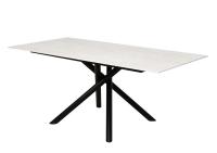 China 1800*900mm Ceramic Material Dining Table With Fixed Type Black  Metal  Leg for sale