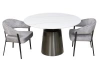 China Fire Resistant Modern Round Dining Table Easy Cleaning With Customizable Size for sale