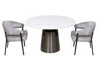 China Fire Resistant Modern Round Dining Table Easy Cleaning With Customizable Size for sale