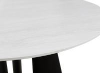 China Ceramic Top Fixed Type Modern Round Dining Table Easy Cleaning With Metal Base for sale