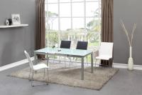 China 700mm Fashionable Extendable Glass Dining Table Lightweight With Iron Frame for sale