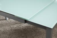 China 700mm Fashionable Extendable Glass Dining Table Lightweight With Iron Frame for sale
