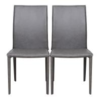 China High Stability Stylish Leather Dining Chairs Impact Resistant With Iron Legs for sale
