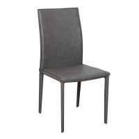 China High Stability Stylish Leather Dining Chairs Impact Resistant With Iron Legs for sale