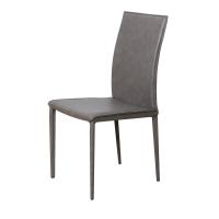 China High Stability Stylish Leather Dining Chairs Impact Resistant With Iron Legs for sale