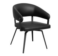 China Sleek Design Black Swivel Dining Chairs Easy Cleaning for Dining Room Seating for sale