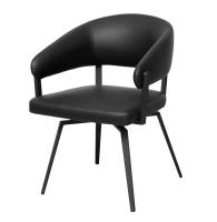 China Sleek Design Black Swivel Dining Chairs Easy Cleaning for Dining Room Seating for sale
