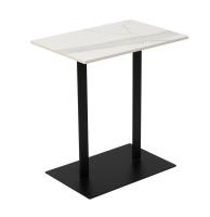 China Modern Design Smooth Surface Ceramic Side Table Resistant Scratches With Iron Base for sale