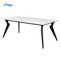 China 1800*900mm contemporary bespoke Ceramic top Dining Table, ready to assemble for sale