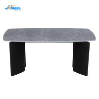 China 1750*850mm contemporary cut to size Ceramic top Dining Table, KD,metal base for sale