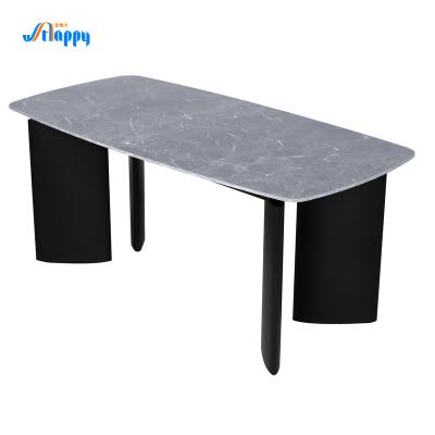 China 1750*850mm contemporary cut to size Ceramic top Dining Table, KD,metal base for sale