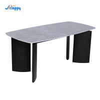 China 1750*850mm contemporary cut to size Ceramic top Dining Table, KD,metal base for sale