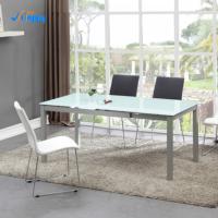 China Rectangular Type Extendable Dining Table 140cm Length With Iron Legs for sale