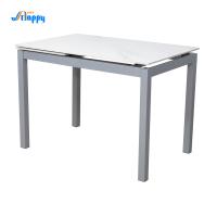 China 1400mm Length Modern Extendable Dining Table Customizable With Iron Leg for sale