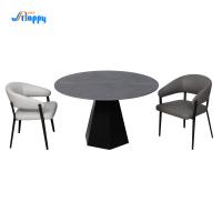 China 1200mm Diameter Modern Round Dining Table With Fixed Type And Iron Base for sale