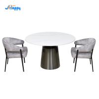 China Metal Frame Round Kitchen Table Fire Resistant With Contemporary Type for sale