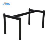 China 1800*850mm Modern Solid Top Dining Table With Metal Base Dt-996-180 for sale