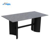 China 1650mm Length Black Ceramic Dining Table High Stability For Home use DT-1020 for sale