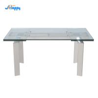China 200cm Extending Glass Rectangle Dining Table DT-31120 Ready To Assemble Furniture for sale
